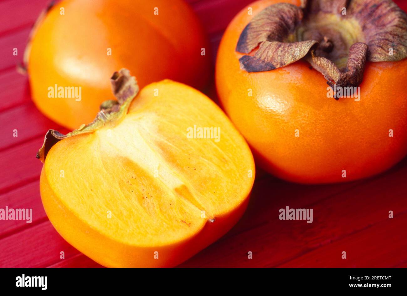 Persimmon, Sharon fruit, Japanese persimmon (Diospyros kaki), kaki fig ...