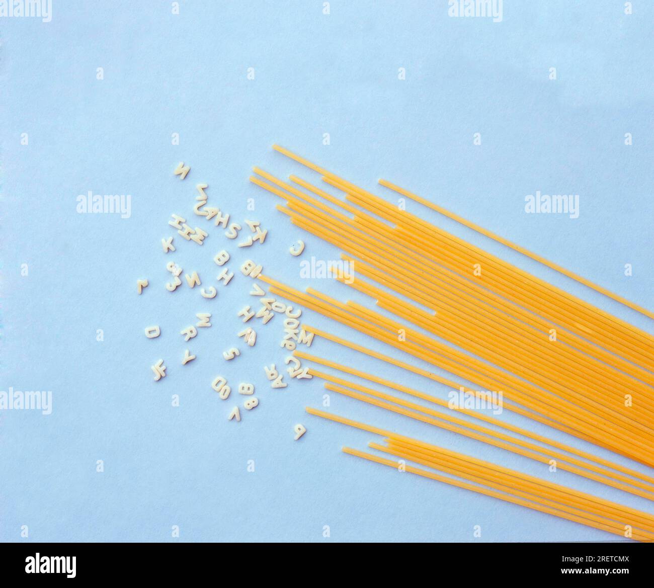Pasta, spaghetti and alphabet noodles Stock Photo - Alamy
