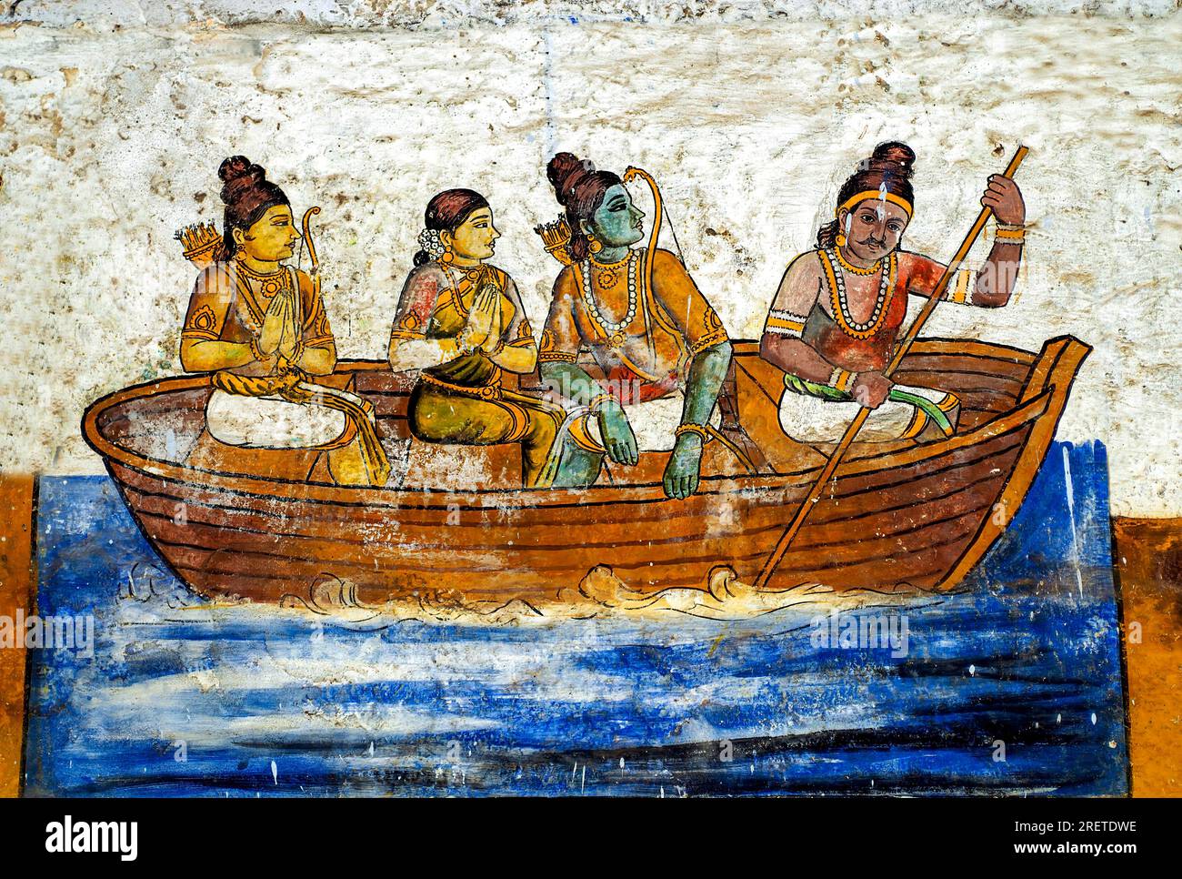 Ramayana epic murals paintings in Ramasamy Vishnu temple in Kumbakonam ...