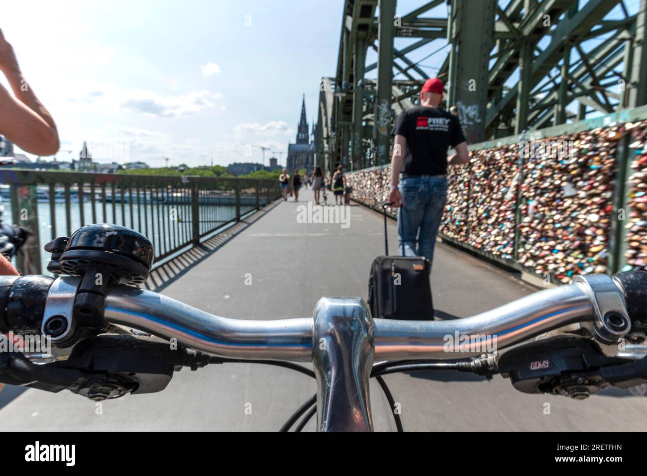Cycling from a first-person perspective on a shared footpath and cycle ...