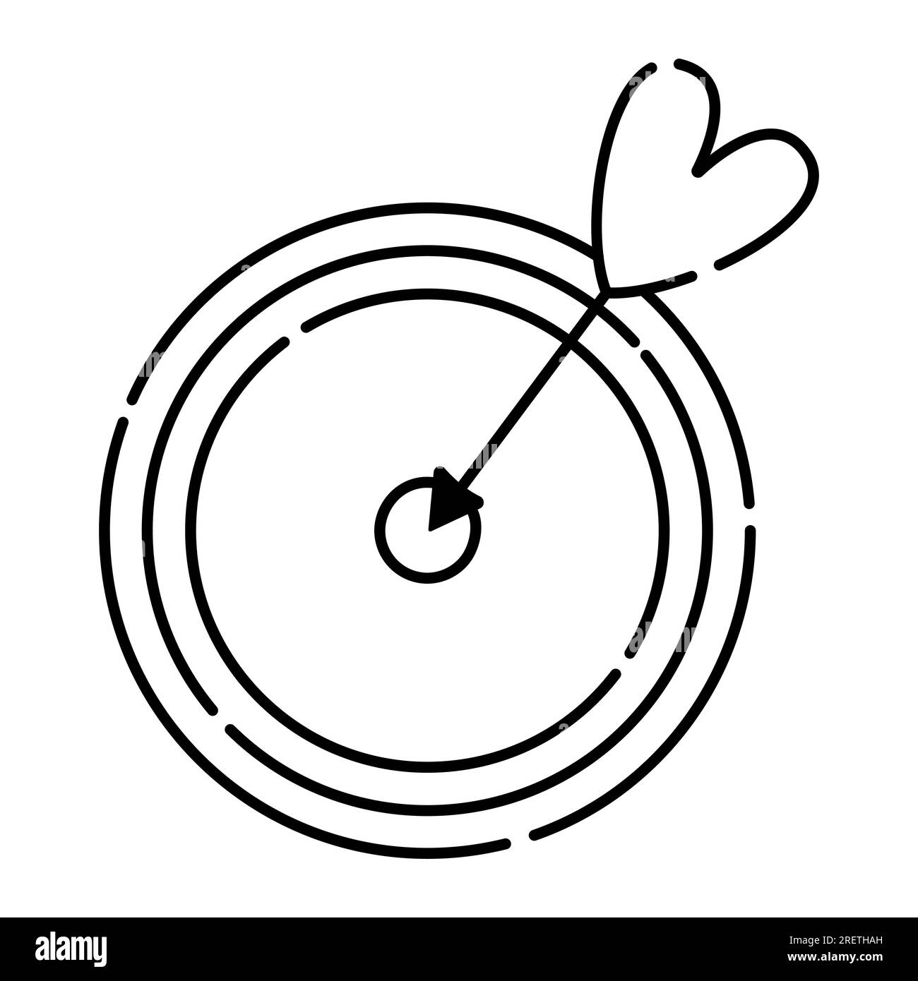 Line heart arrow icon flat Black and White Stock Photos & Images - Alamy