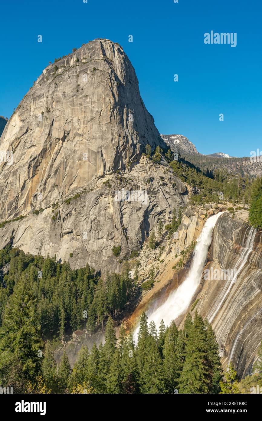 Majestic granite cliffs and Nevada Falls in Yosemite Stock Photo - Alamy