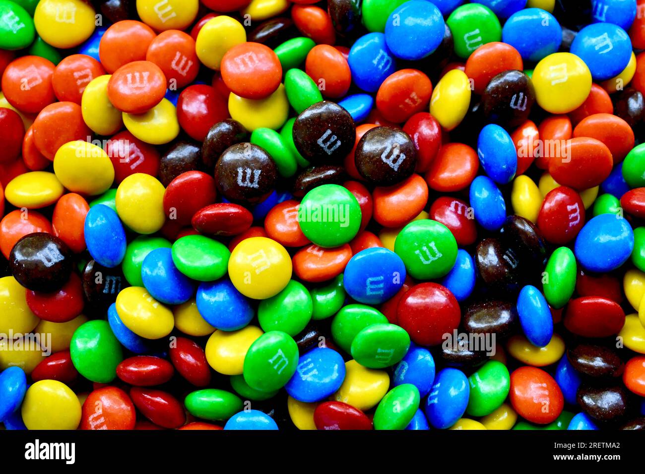Full frame of colorful M&Ms chocolate candies Stock Photo - Alamy