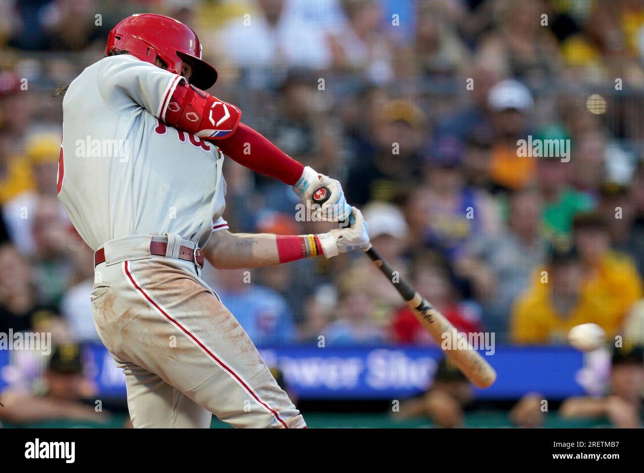Philadelphia Phillies' Brandon Marsh hits an RBI double against the ...