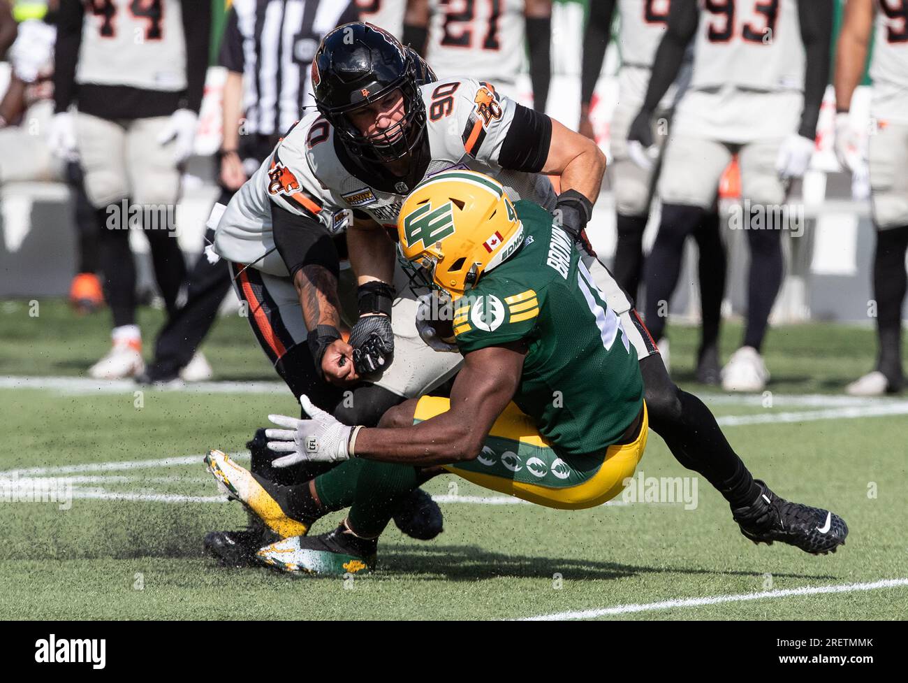 Edmonton, Canada. 29th July, 2023. B.C. Lions' Mathieu Betts (90 ...