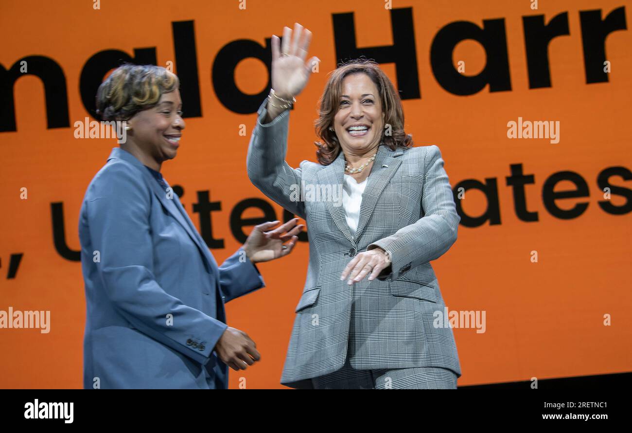 United States Vice President Kamala Harris delivering remarks at the ...