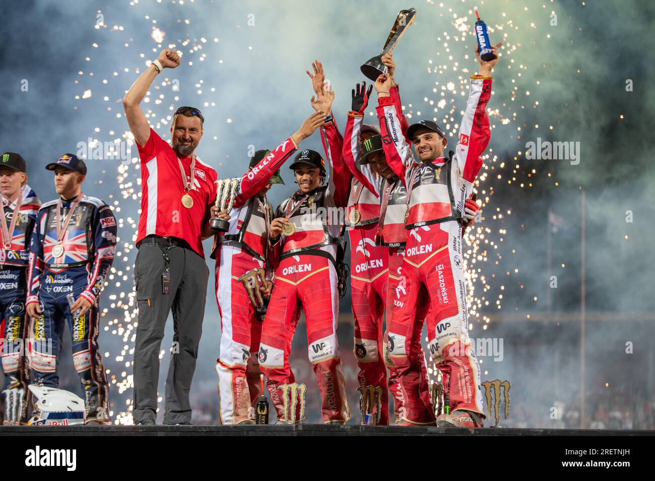 Wroclaw, Poland. 29th July, 2023. The Polish national speedway team ...