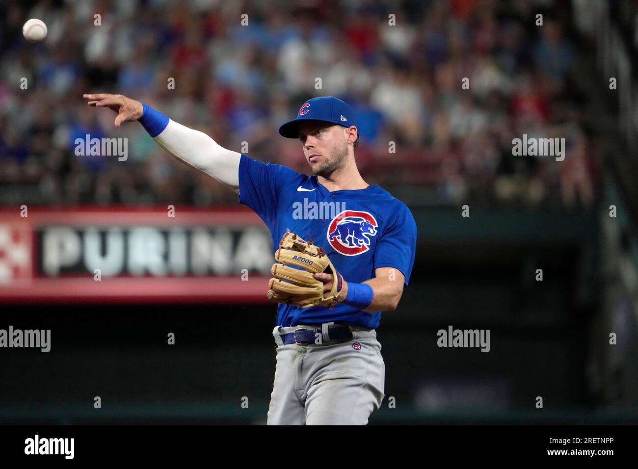 Chicago Cubs second baseman Nico Hoerner throws out St. Louis Cardinals ...