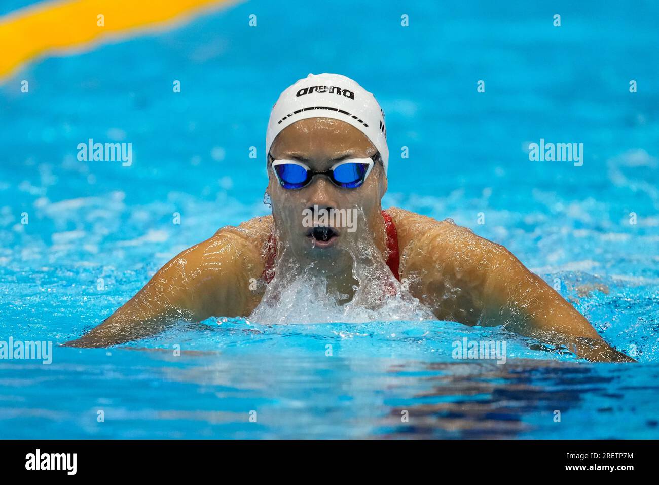 Gutemala's Lucero Mejia competes during the women's 400m medley heat at ...