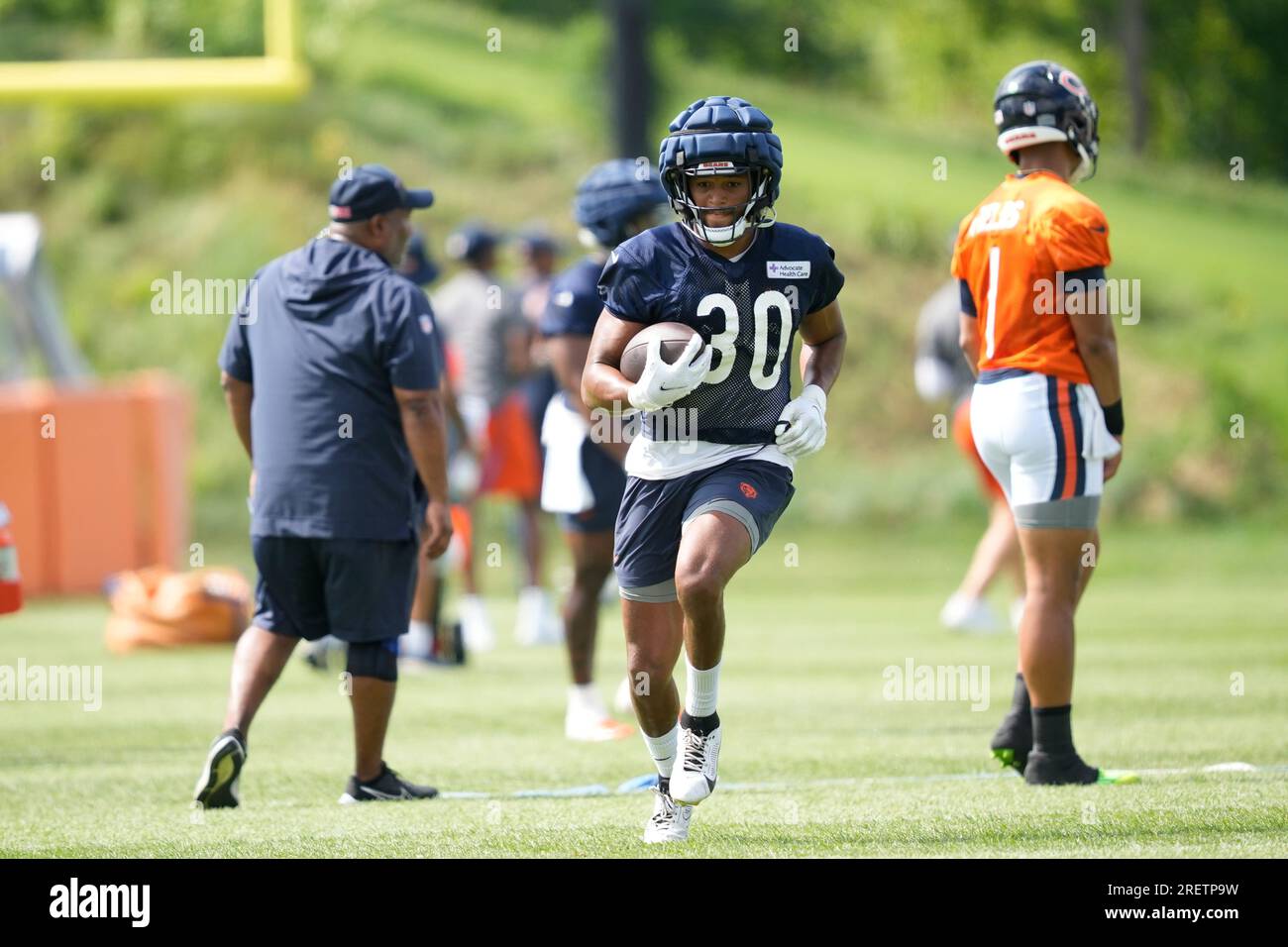 Chicago Bears running back Roschon Johnson participates in the NFL ...