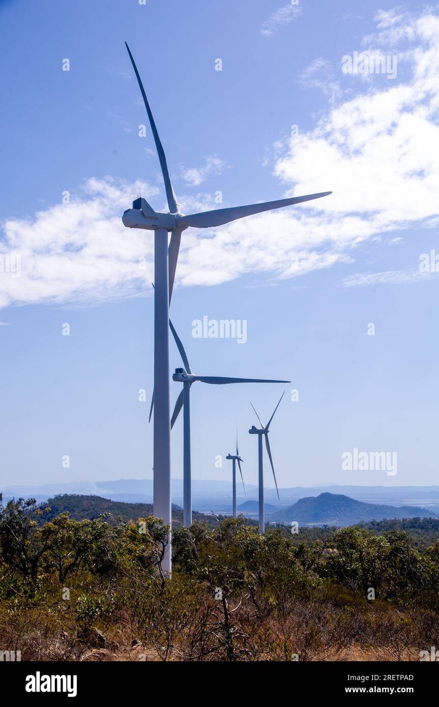 Wind Farm Towers and Turbines, Mt Edith Windfarm, North Queensland ...