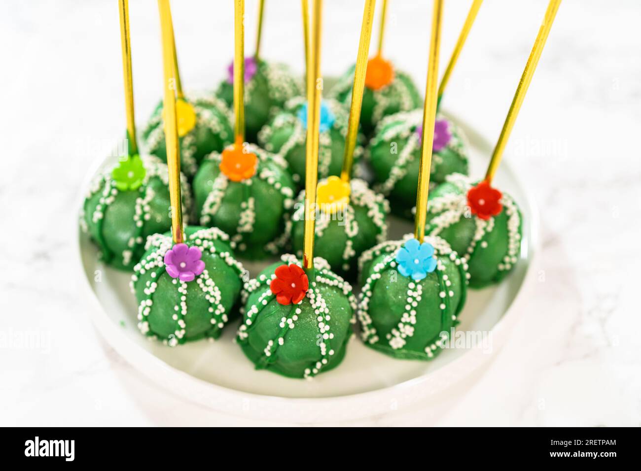 Delicious cactus cake pops for Cinco de Mayo celebration Stock Photo ...
