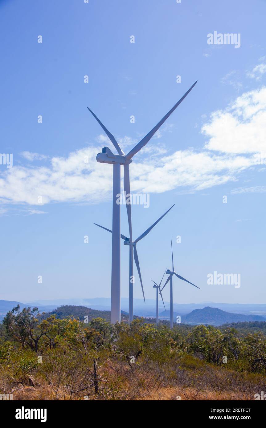 Wind Farm Towers and Turbines, Mt Edith Windfarm, North Queensland ...