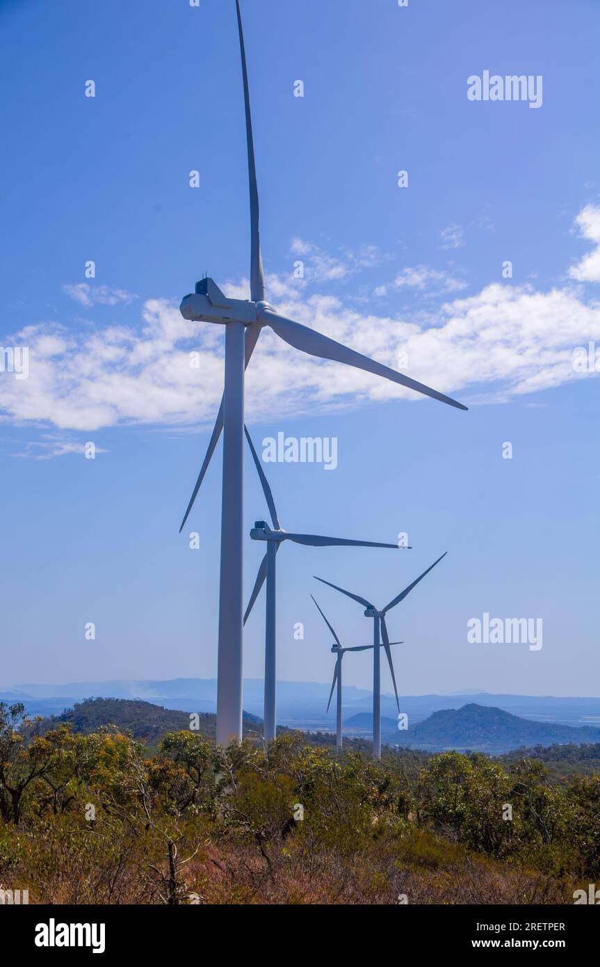 Wind Farm Towers and Turbines, Mt Edith Windfarm, North Queensland ...