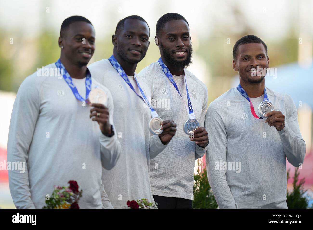 July 29, 2023, LANGLEY, BC, CANADA: Aaron Brown, from left to right ...
