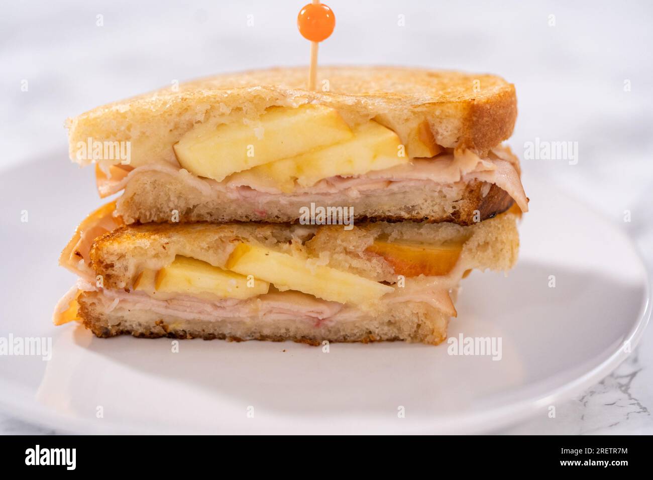 Provolone and Apple Grilled Cheese Sandwich Stock Photo - Alamy