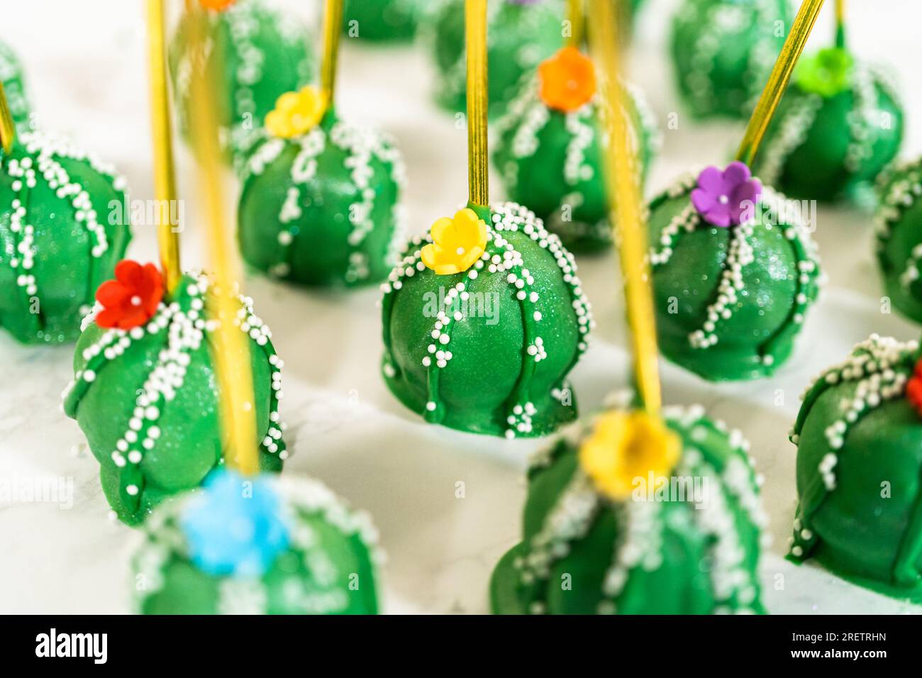 Delicious cactus cake pops for Cinco de Mayo celebration Stock Photo ...