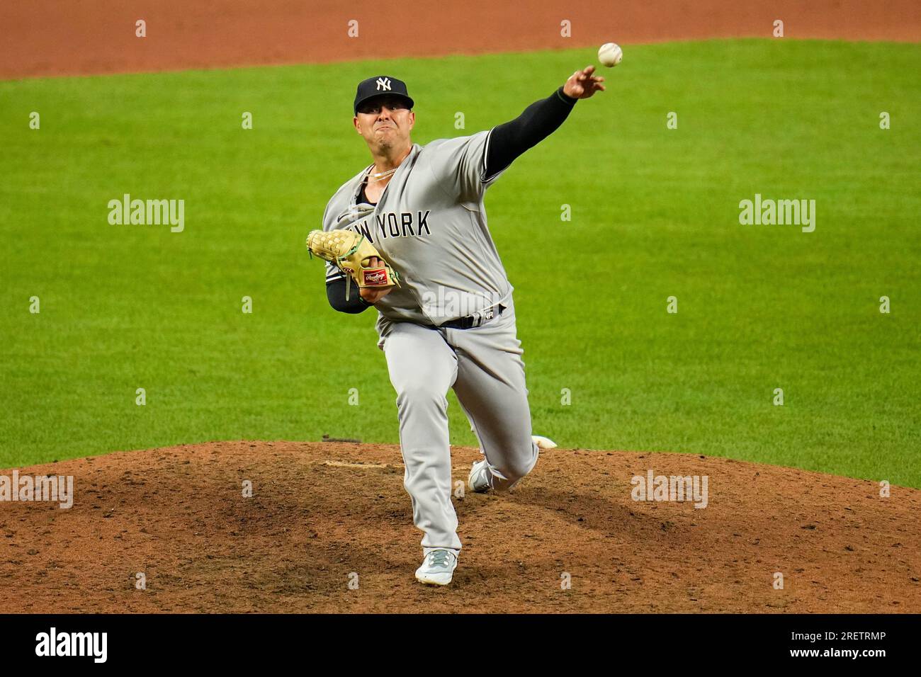 New York Yankees relief pitcher Nick Ramirez throws a pitch to the ...
