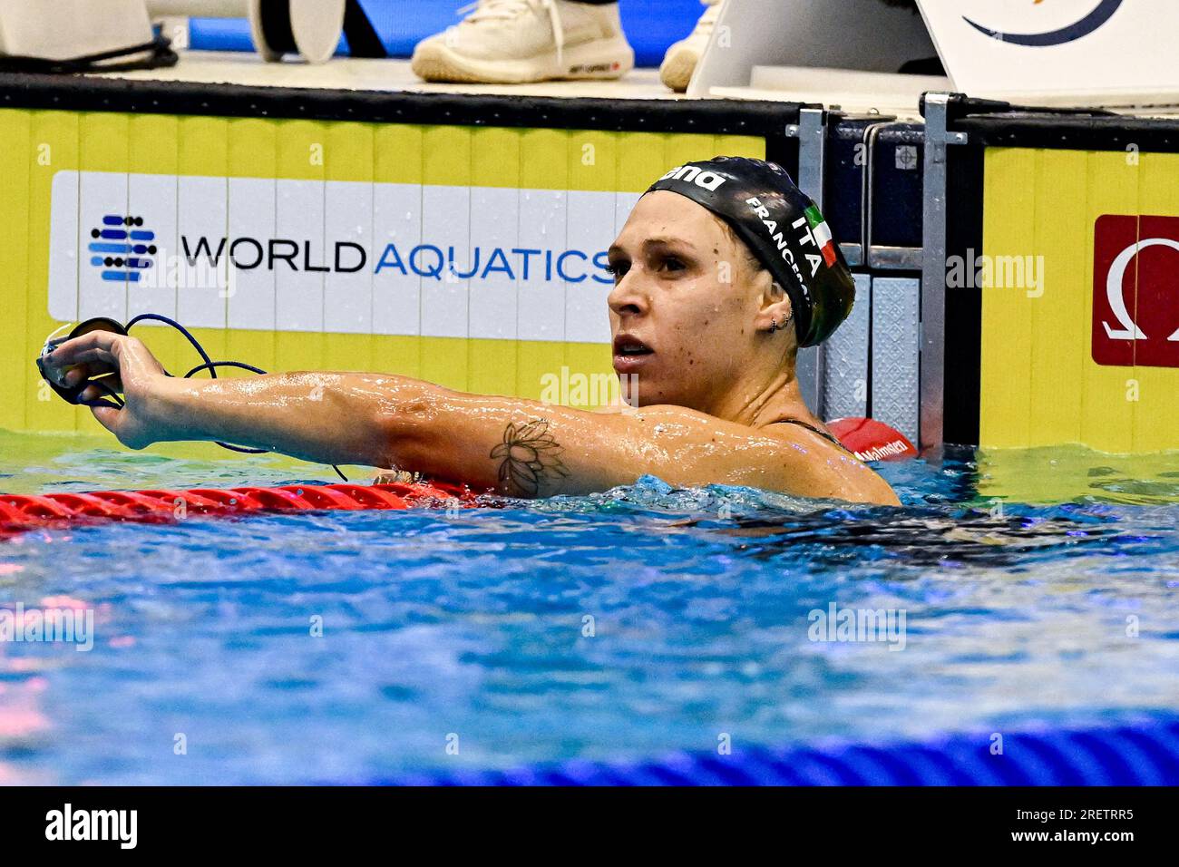 Fukuoka, Japan. 30th July, 2023. Sara Franceschi of Italy reacts after ...