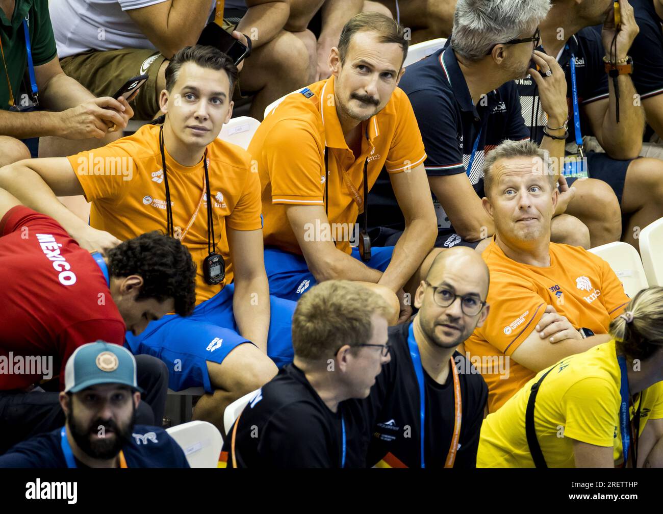 FUKUOKA - Coach Geert Janssen, coach Patrick Pearson and national coach ...