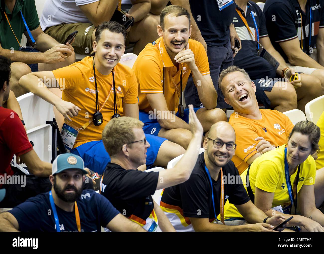 FUKUOKA - Coach Geert Janssen, coach Patrick Pearson and national coach ...