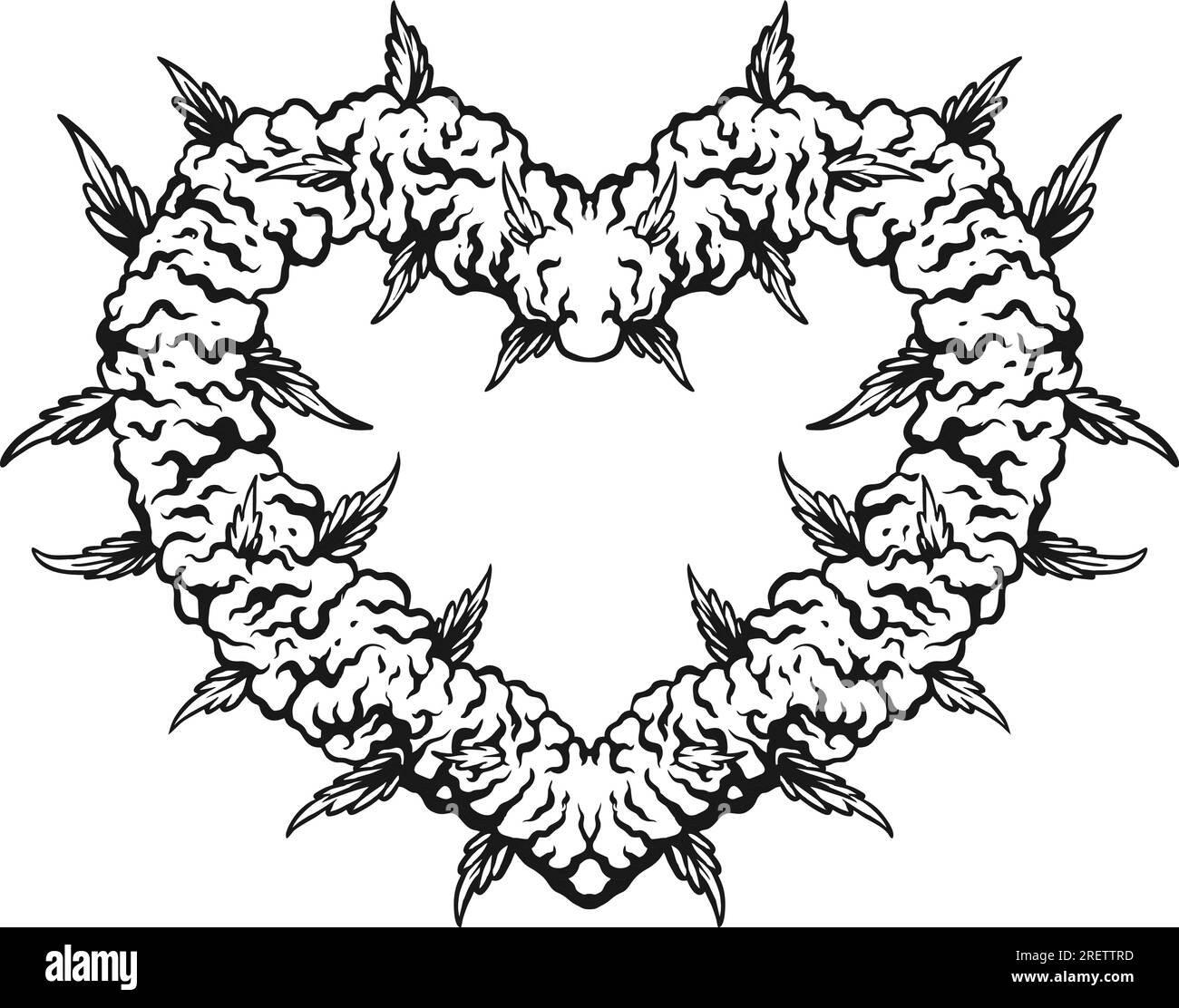 Cannabis heart Black and White Stock Photos & Images - Alamy