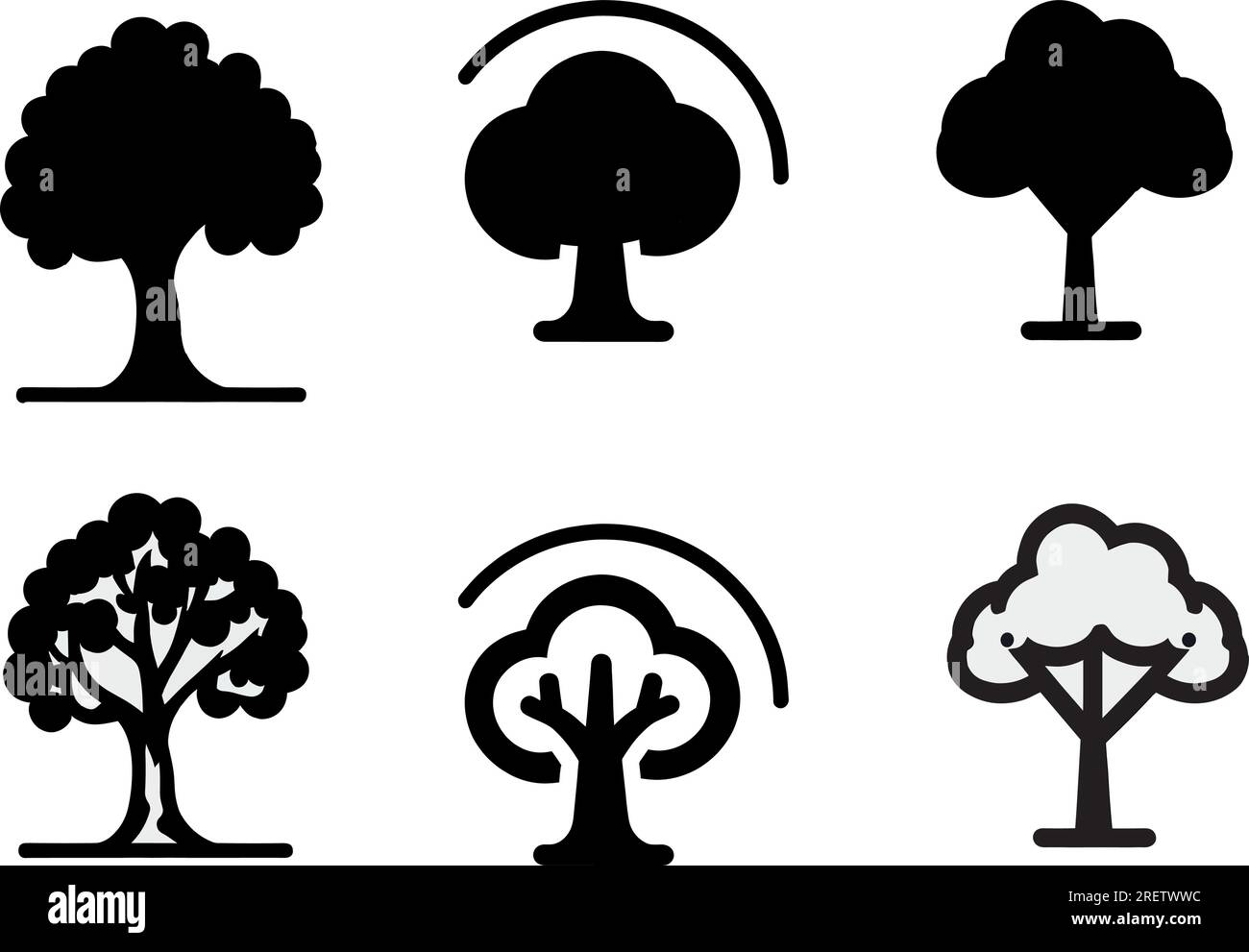 set of tree silhouette, tree icon,tree vector illustration, nature ...