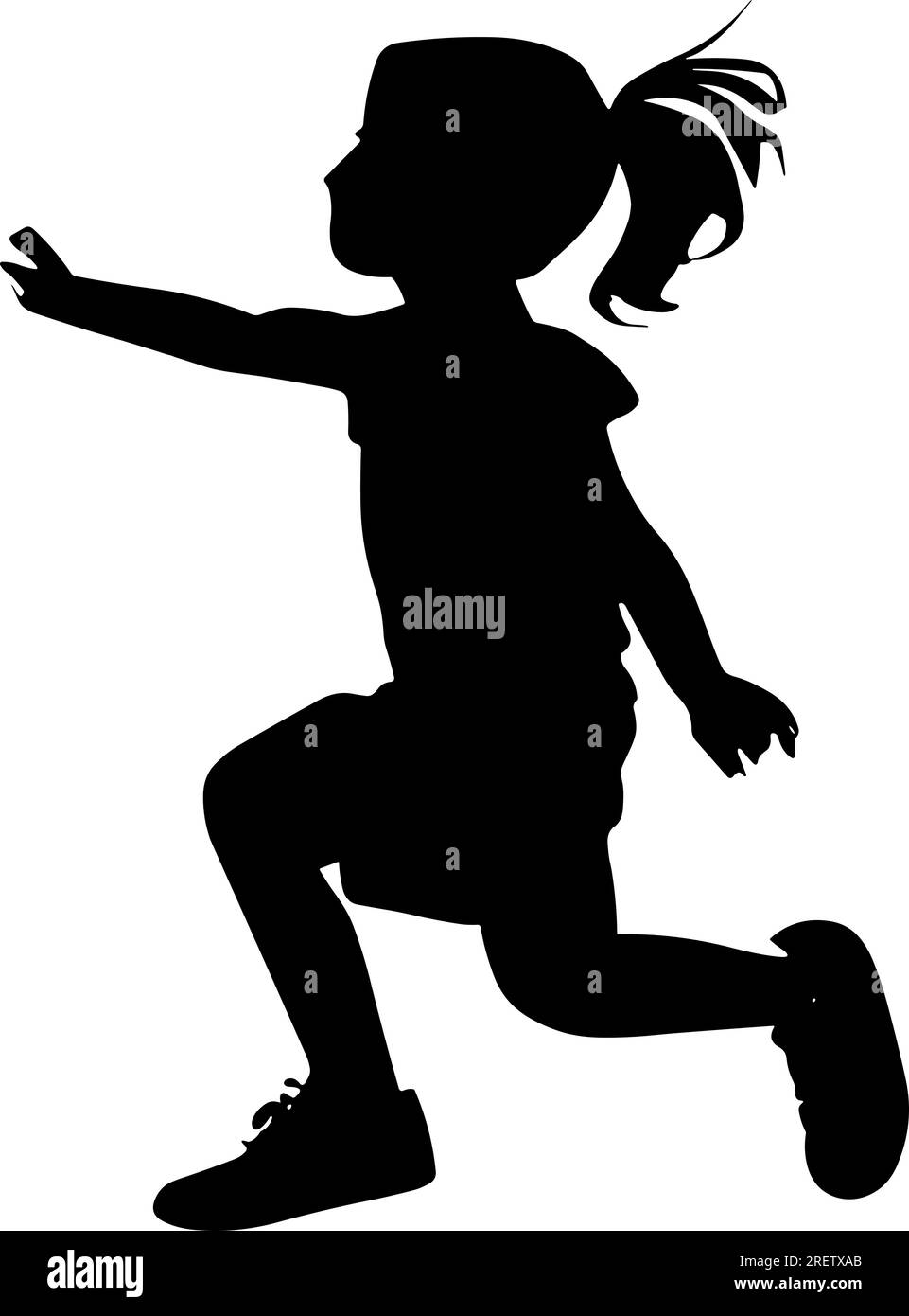 A girl in dancing pose silhouette, showing the outline of a girl in a ...