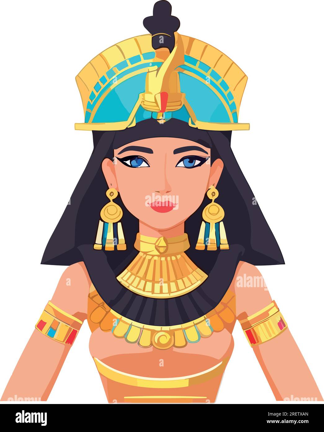 Egyptian queen concept. Woman in traditional accessories and jewelry ...