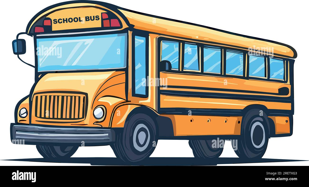 This vector illustration of a school bus is perfect for use in a ...