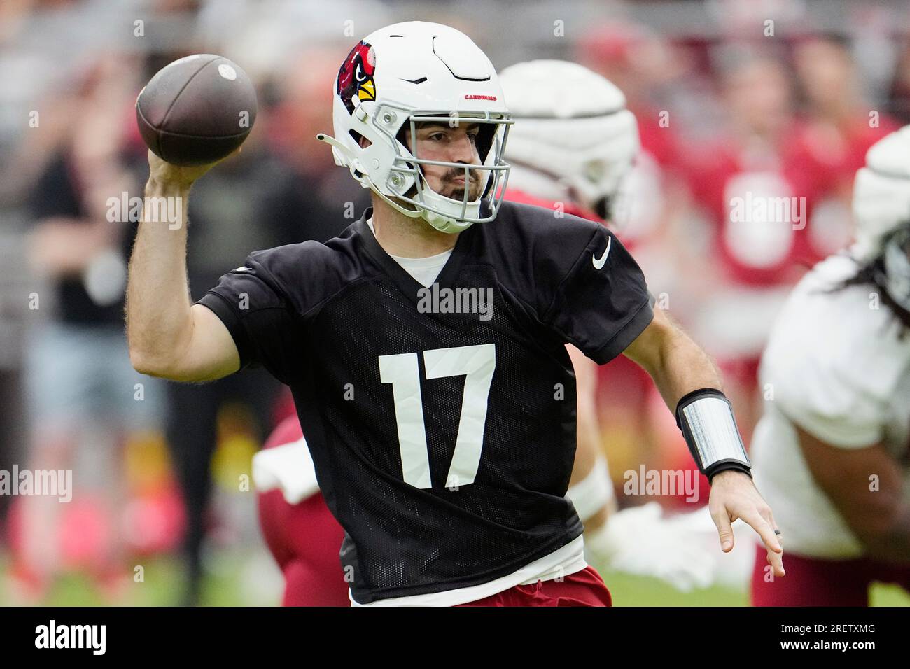 Arizona Cardinals quarterback David Blough throws a pass during NFL ...