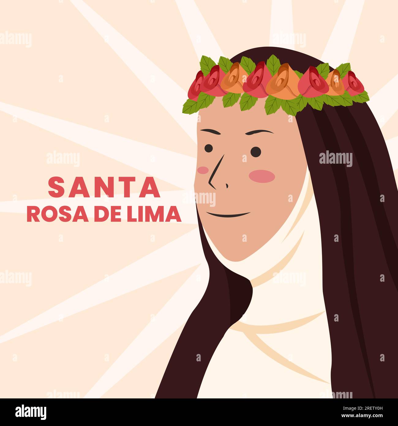 santa rosa de lima illustration vector design in flat style Stock ...