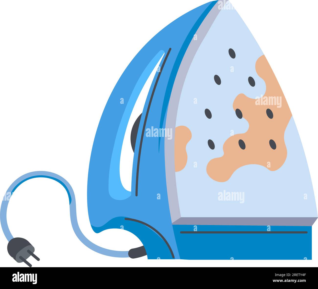 Broken electric appliances, burning iron vector Stock Vector Image ...