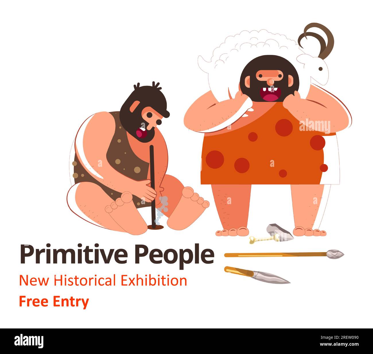 Primitive people new historical exhibition vector Stock Vector Image ...