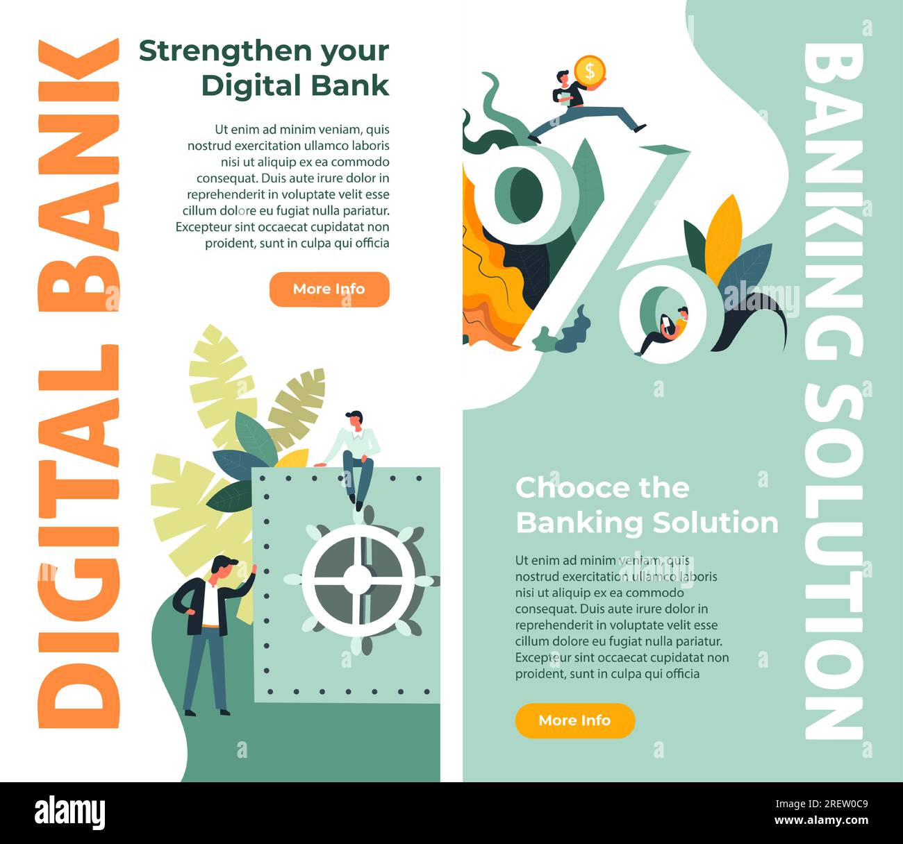 Strengthen your digital bank, banking solution Stock Vector Image & Art ...