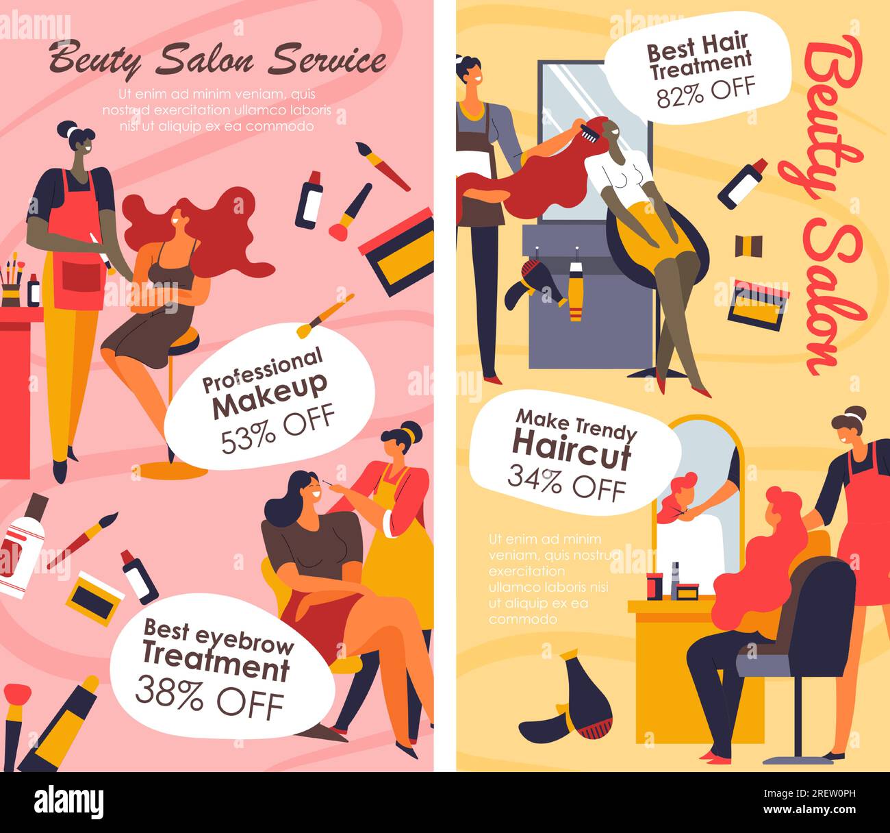 Beauty salon service best hair treatment vector Stock Vector Image ...