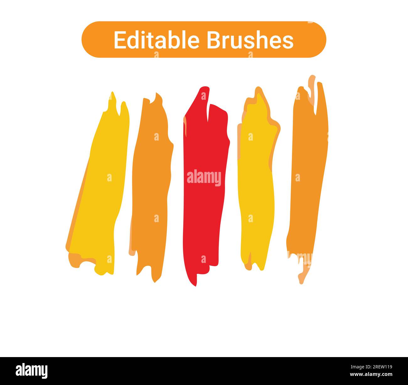 Brush strokes isolated. Editable brush arts Stock Vector Image & Art ...