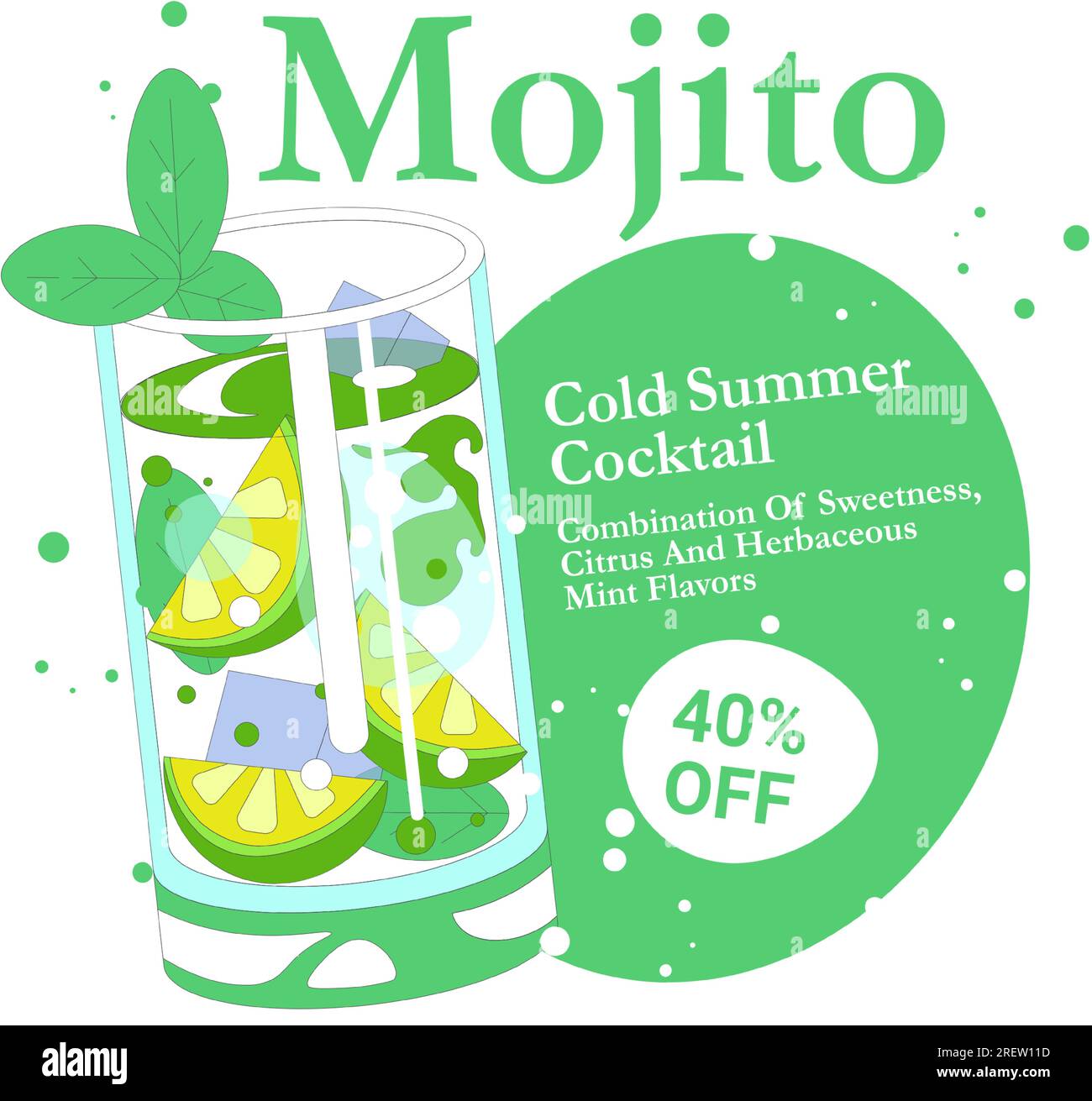 Cocktail drink classic mojito refreshing Stock Vector Images - Alamy