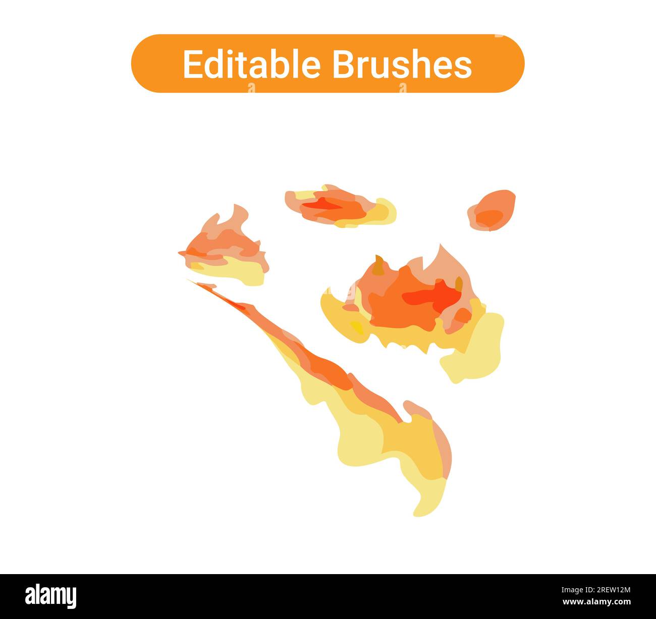 Brush strokes isolated. Editable brush arts Stock Vector Image & Art ...