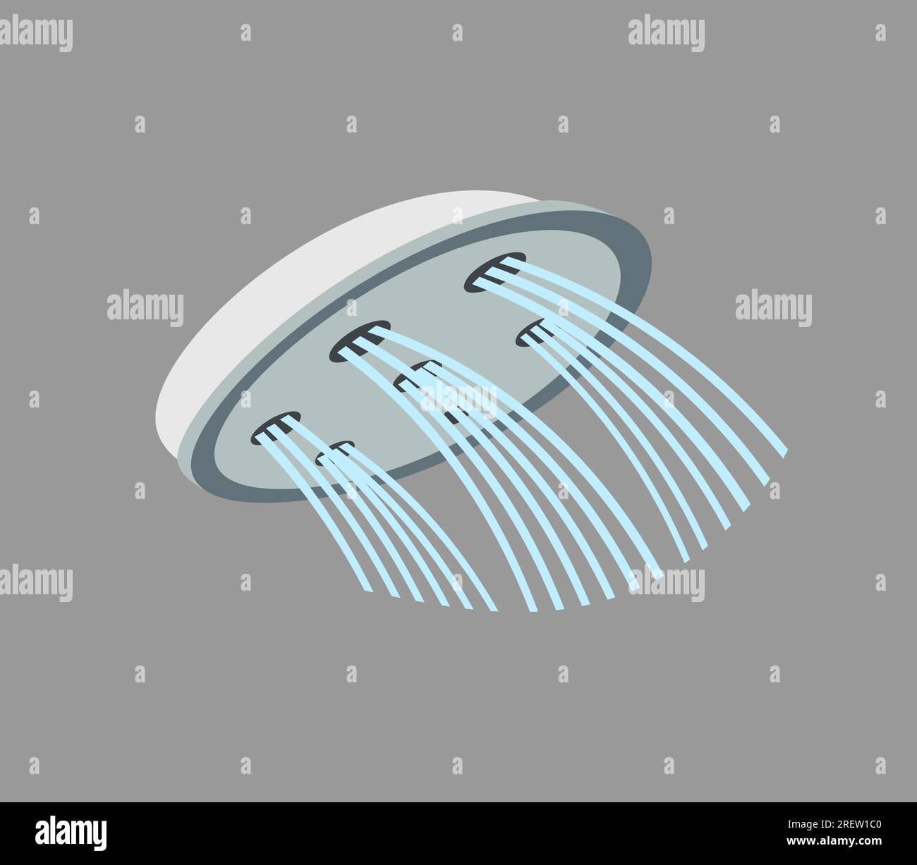 Vector silver shower head icon, streaming water to the left Free Stock ...