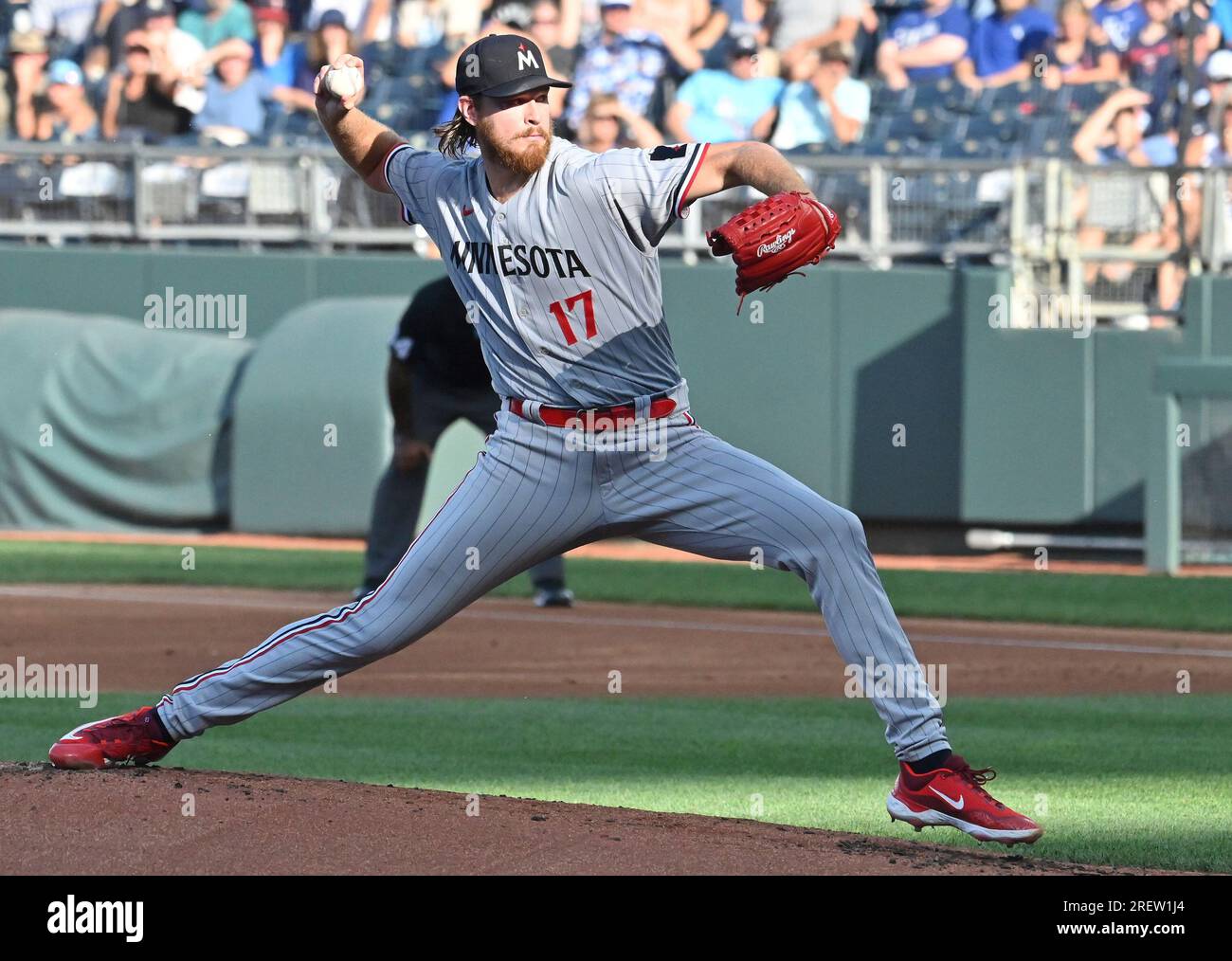 KANSAS CITY, MO - JULY 29: Minnesota Twins starting pitcher Bailey Ober ...