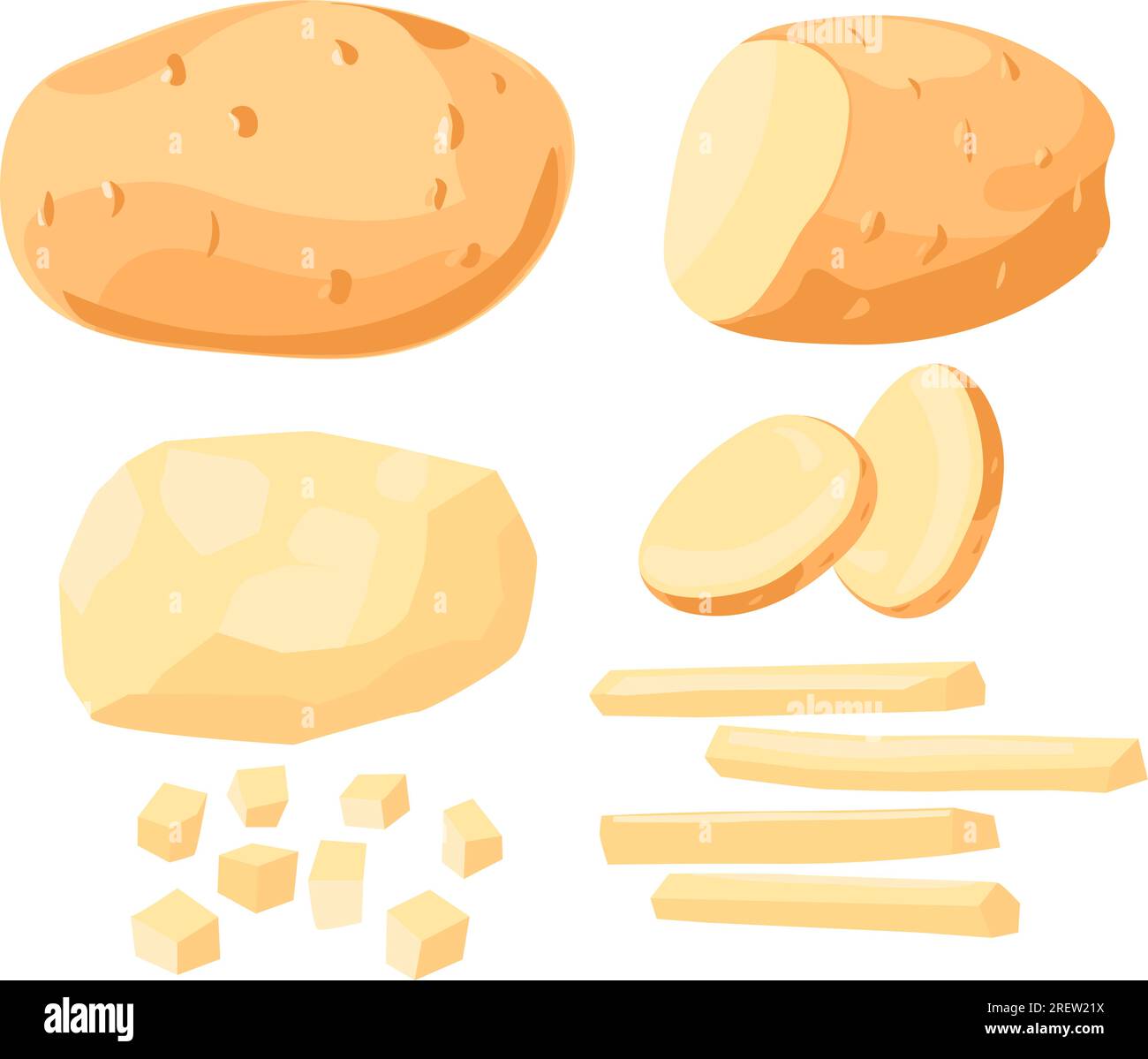 Potato chopped Stock Vector Images - Alamy
