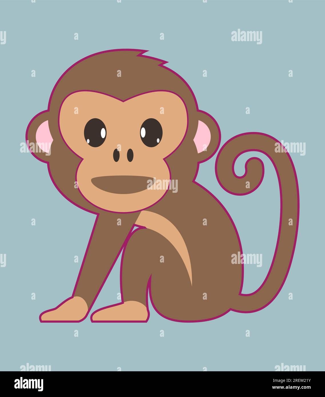 Cute monkey waving Stock Vector Image & Art - Alamy