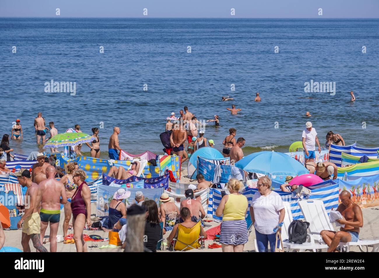 Piaski, Poland. 29th July, 2023. Krynica Morska July 29th. 2023 People ...