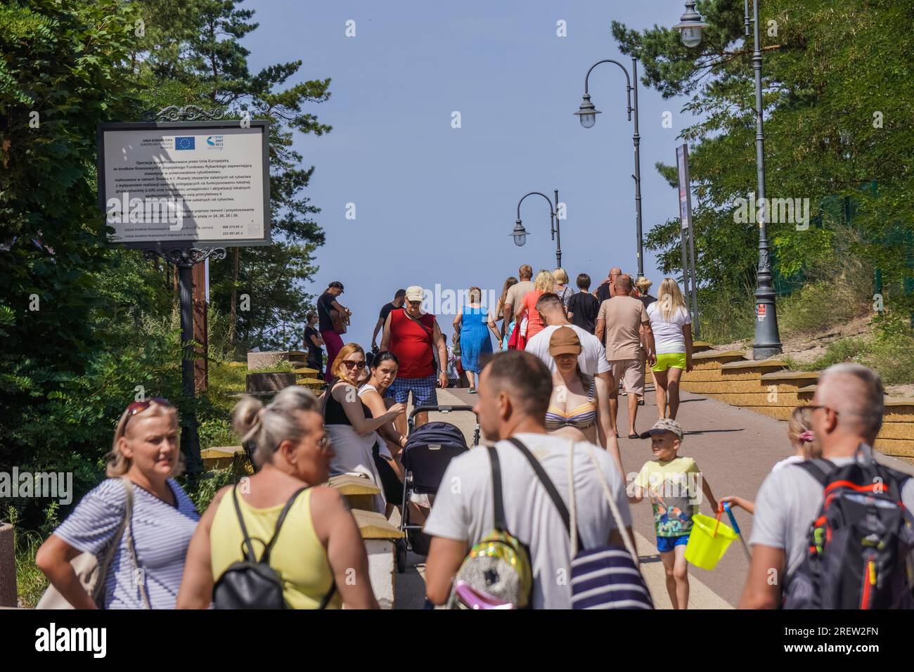 Piaski, Poland. 29th July, 2023. Krynica Morska July 29th. 2023 People ...