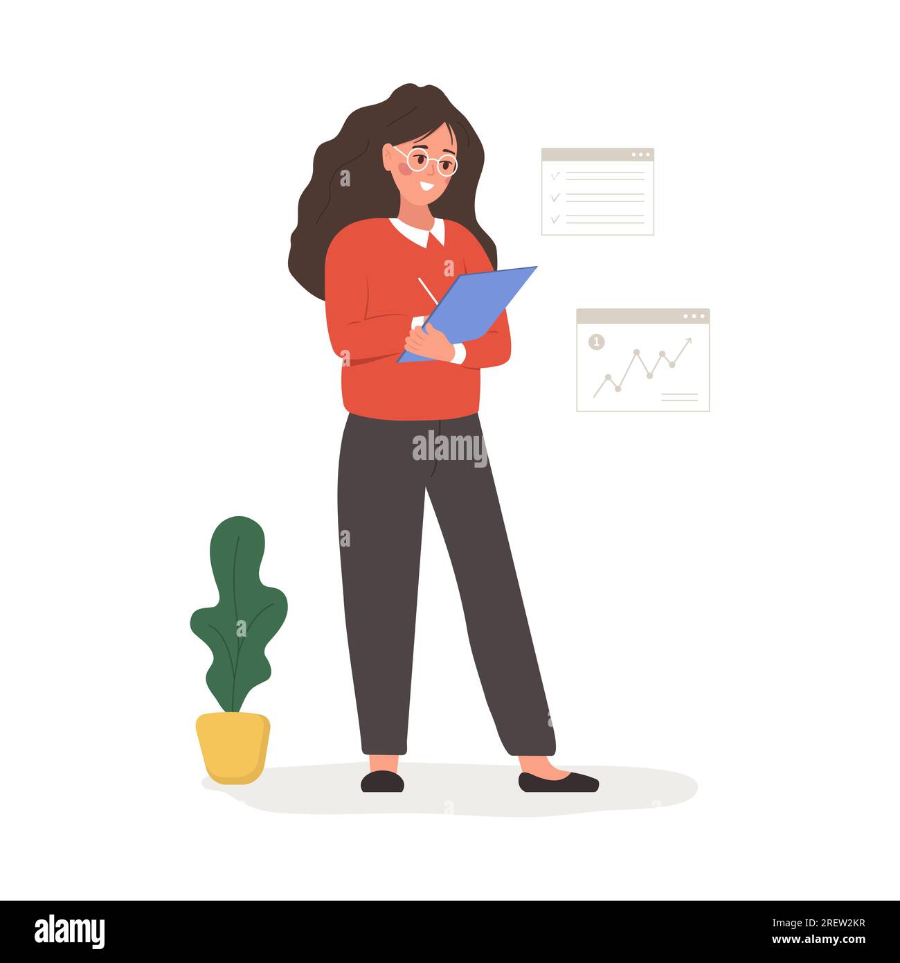 Female entrepreneur. Successful woman standing with tablet in hands ...