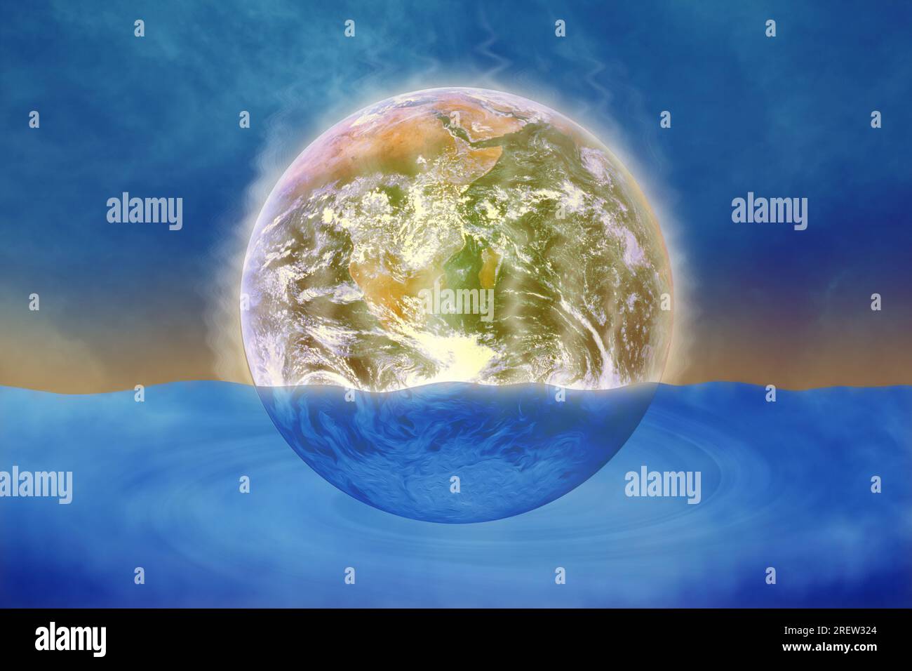Climate change - depicting rising sea levels and extreme weather ...