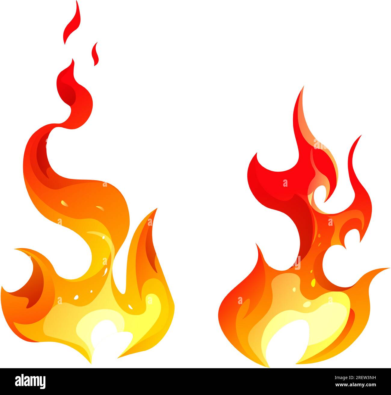 Fire and flames, explosion or blazing icon vector Stock Vector Image ...