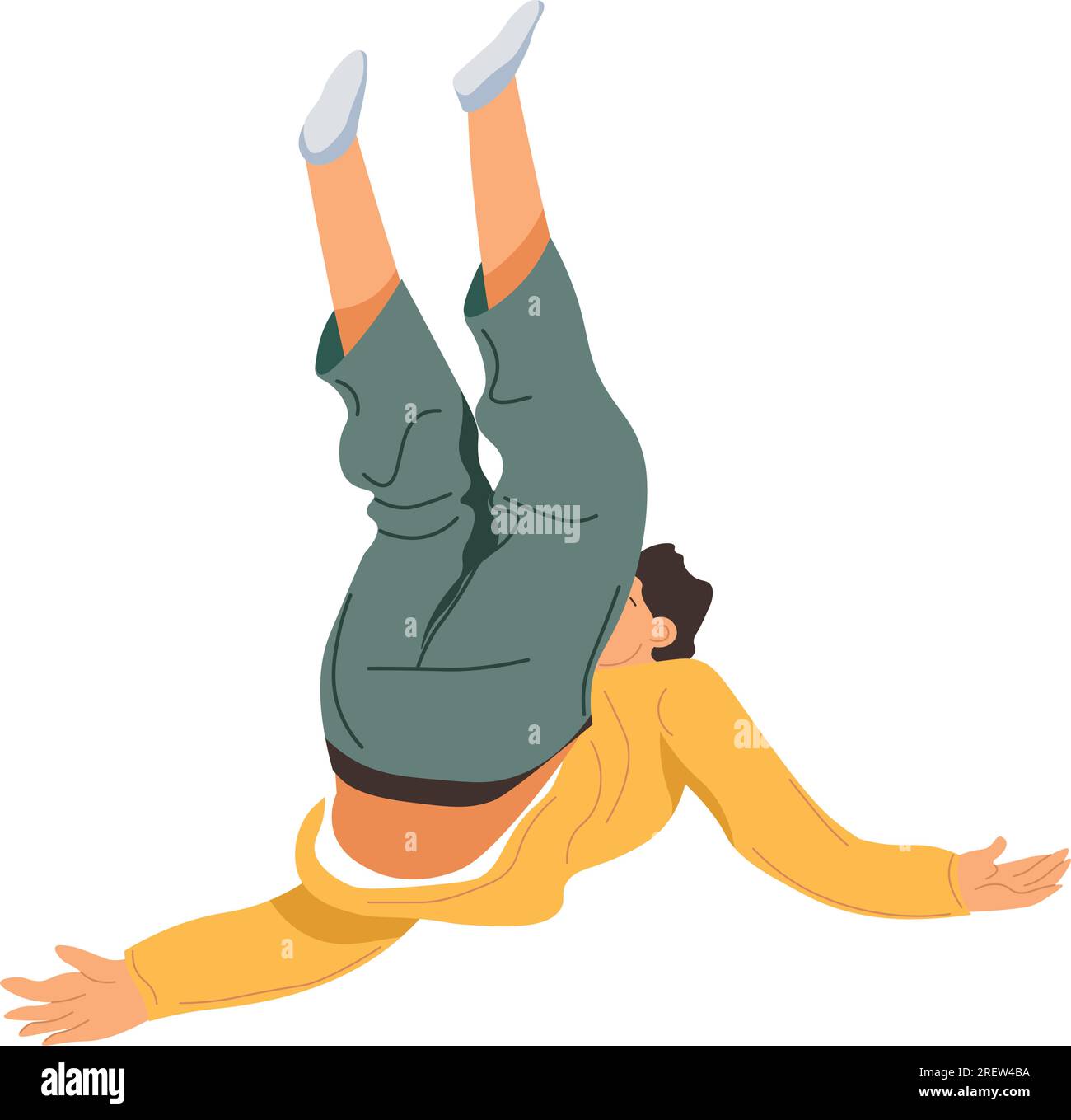 Man lying on floor illustration Cut Out Stock Images & Pictures - Alamy