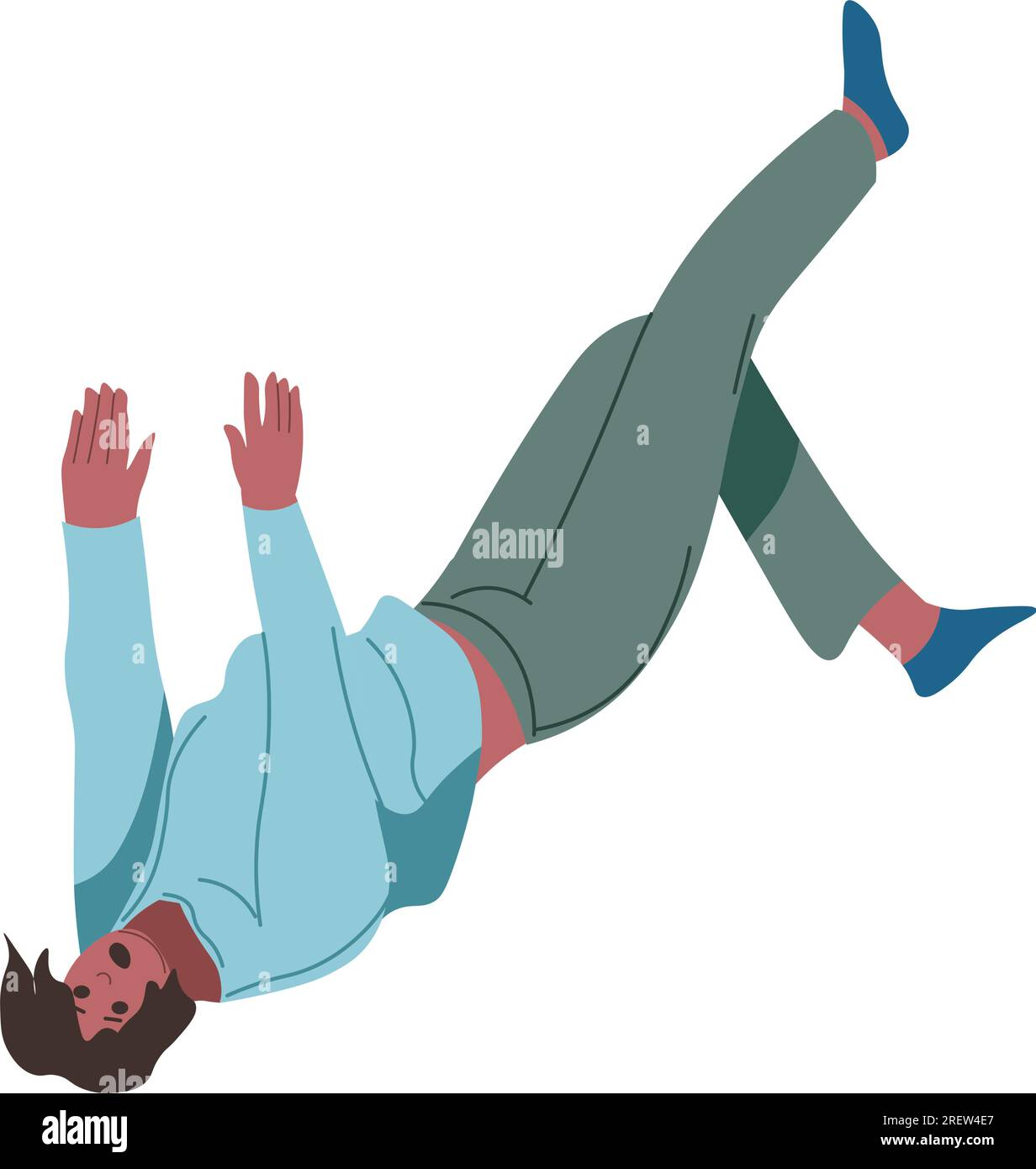 Female character lost balance and fell down ground Stock Vector Image ...